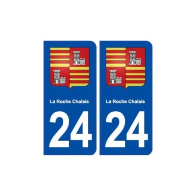 24 La Roche Chalais blason autocollant plaque stickers département | eBay