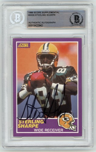 1989 PACKERS Sterling Sharpe signed ROOKIE card Score Sup #333S AUTO RC ...