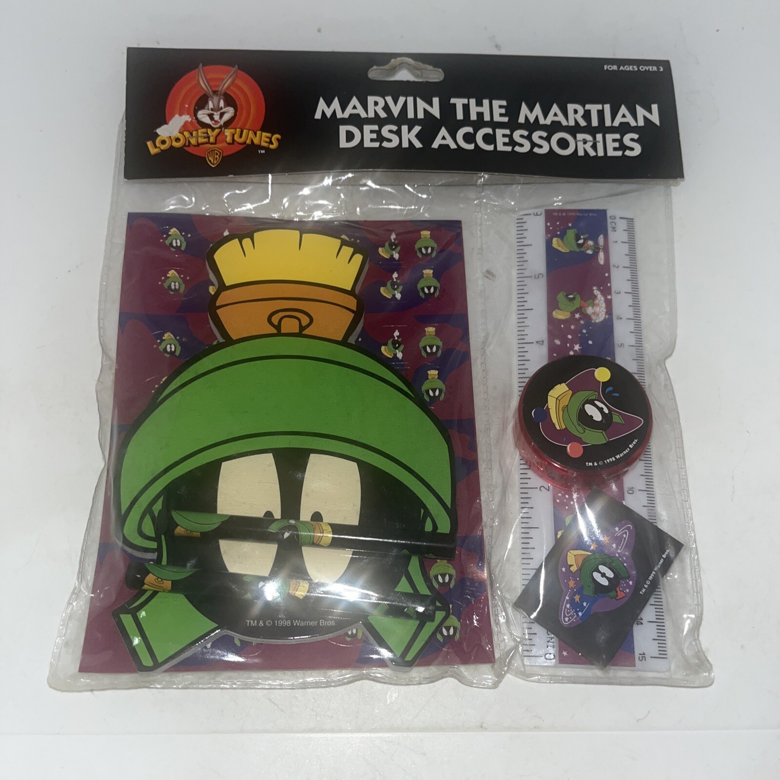 RARE SEALED Vintage Looney Tunes Marvin the Martian Desk Accessories ...