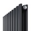 Vertical Radiator Double Black Oval Column Modern Tall Upright Rads ...