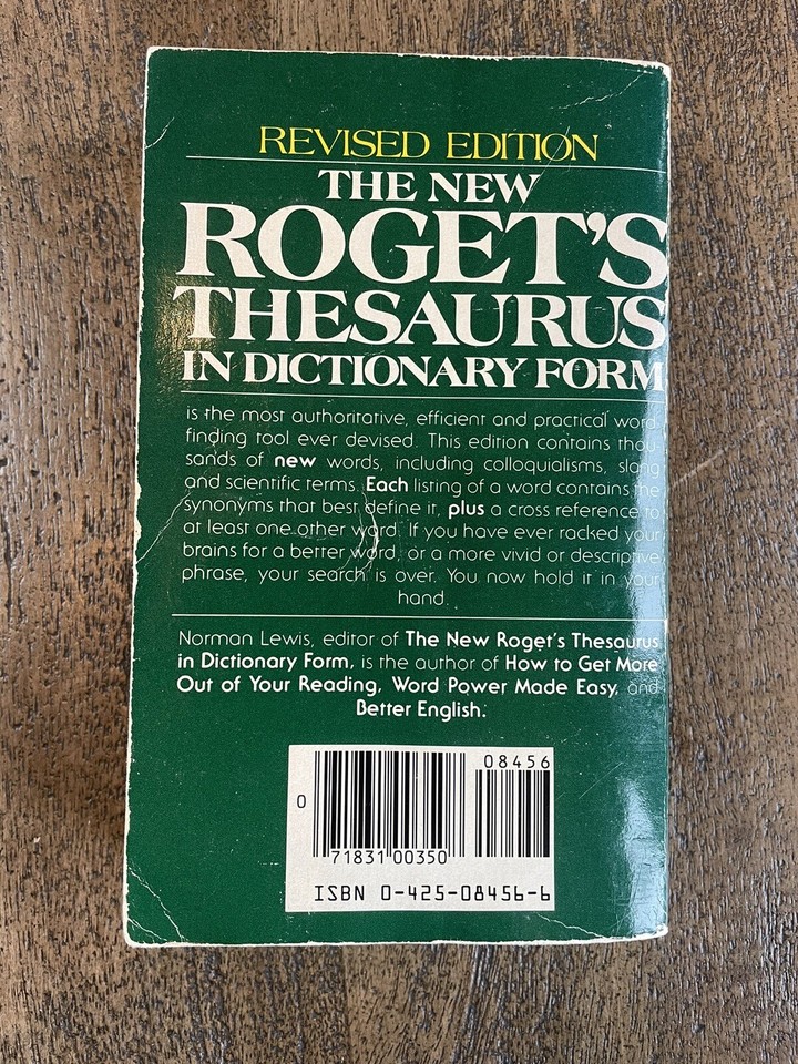 The New Rogets Thesaurus Dictionary Form 1961 Edition | eBay