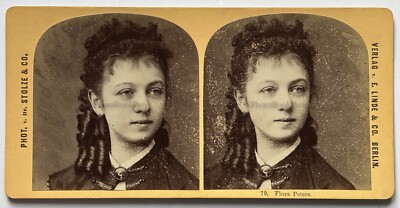 Germania Flora Peters c1875 Foto Stereo Dr.Stolze Albumina Vintage n79n ...