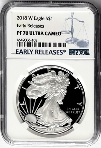 2018 W PROOF SILVER EAGLE EARLY RELEASES NGC PF70 BLUE LABEL | eBay