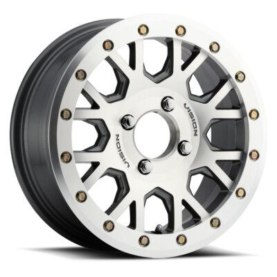 VISION GV8 Beadlock Invader ATV 15X6 4X110 ET32 Gunmetal Mach Face (Qty ...