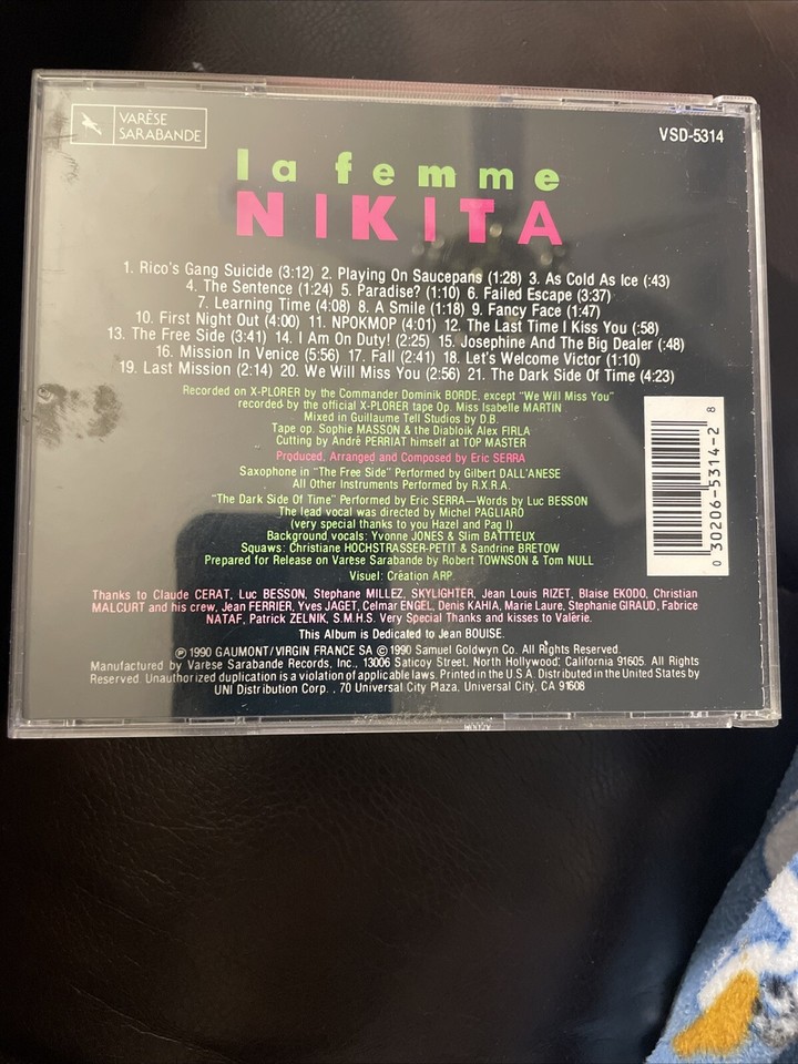 La Femme Nikita [1990 Soundtrack] (CD Varese Sarabande) Eric Serra Rare ...