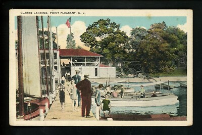 New Jersey NJ postcard Point Pleasant, Clarks Landing boat dock Vintage ...