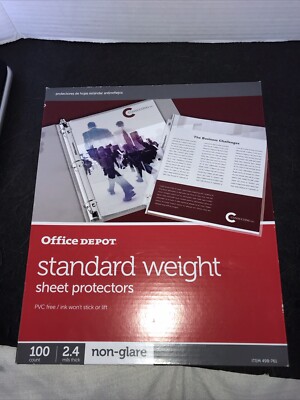 Office Depot Top-Loading Sheet Protectors, Non-Glare, 100-Pack | eBay