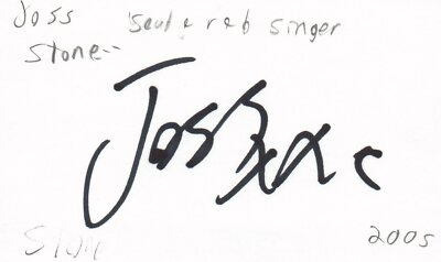 Joss Stone Singer Songwriter Soul R&B Music Autographed Signed Index ...