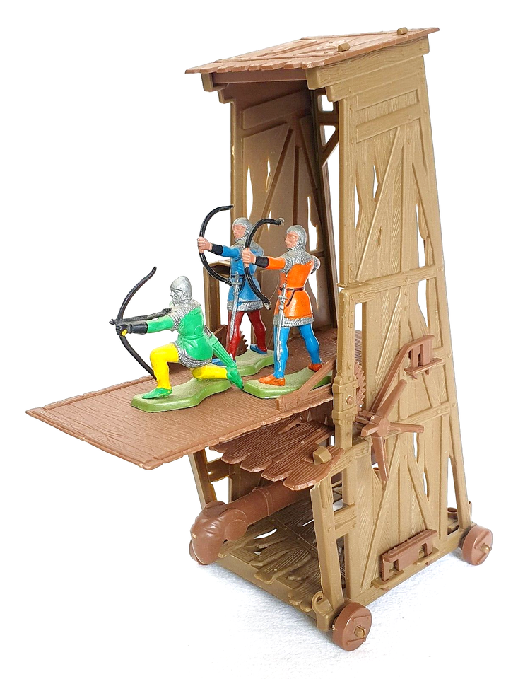 Jean Hoefler 1:32 MEDIEVAL SIEGE TOWER + 3x Herald Knight Figure Acc ...