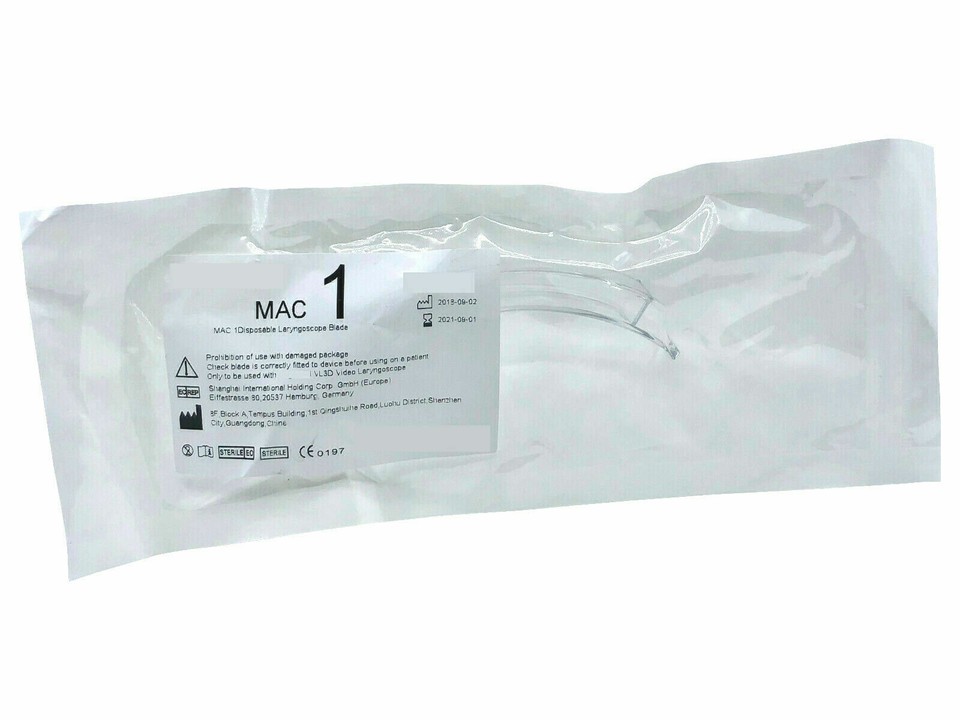 Video Laryngoscope Blade for DRE InView HD Disposable Macintosh Airway ...