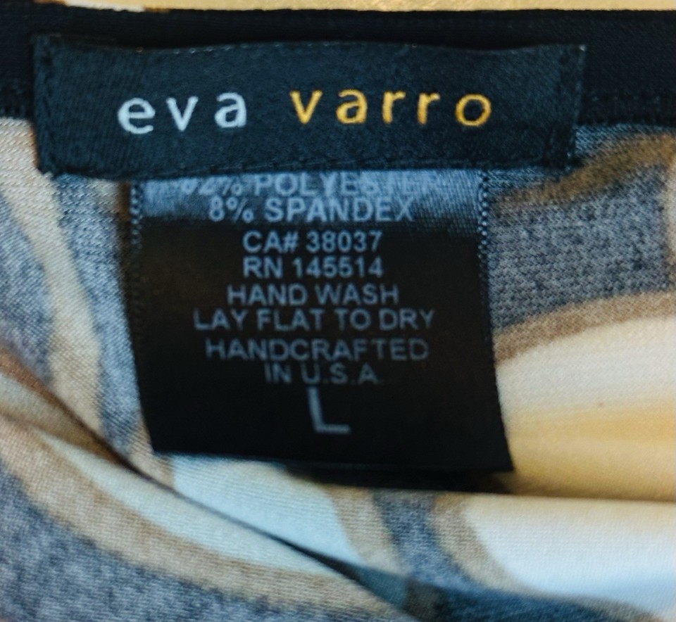 Eva Varro Stretch Asymmetrical Tunic Top Floral Polyester Size L | eBay