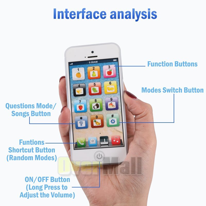 Smart Phone Toy Play Cell Phone Mobile Cellphone With Led Educational ...