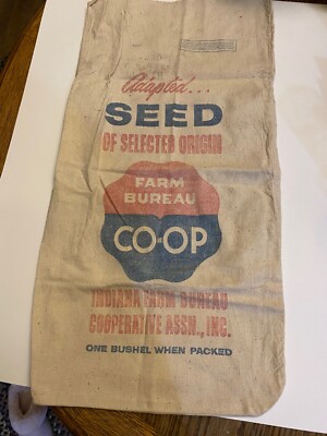 Vintage FARM BUREAU CO-OP Seed Sack Bag- Farmer Barn Man Cave! | eBay