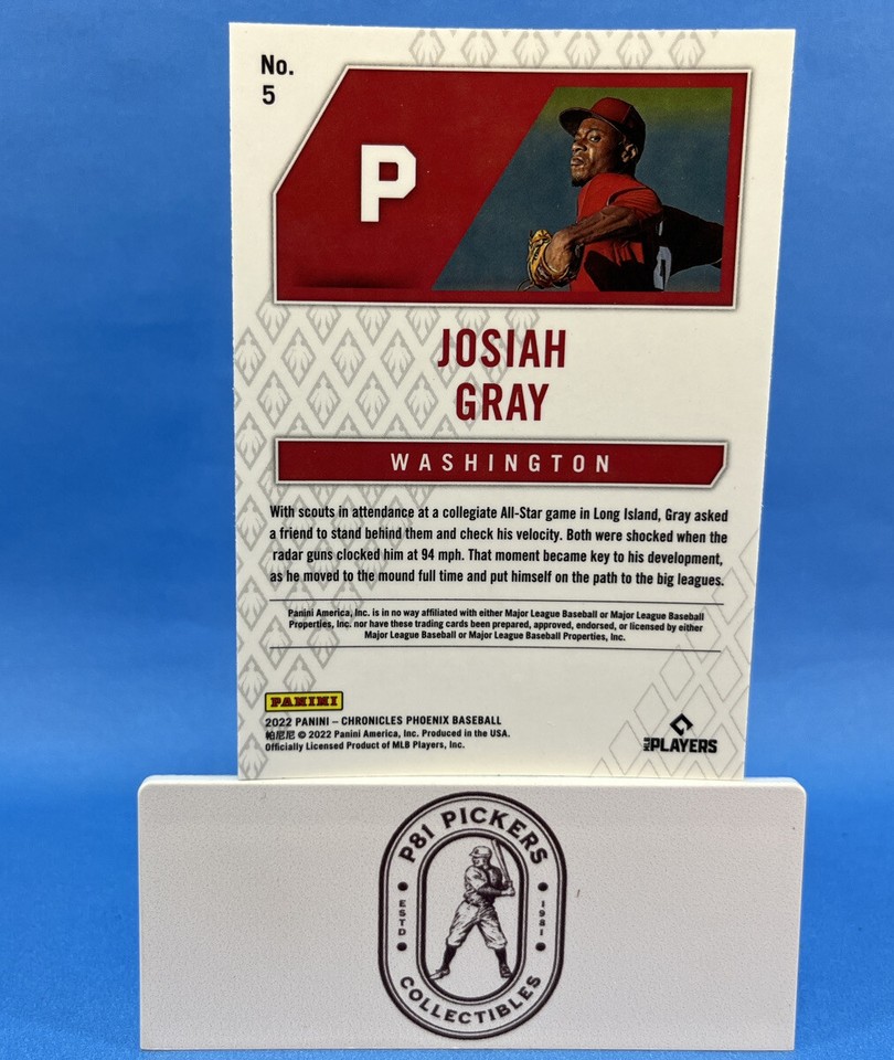Josiah Gray RC 2022 Chronicles Phoenix #5 | eBay