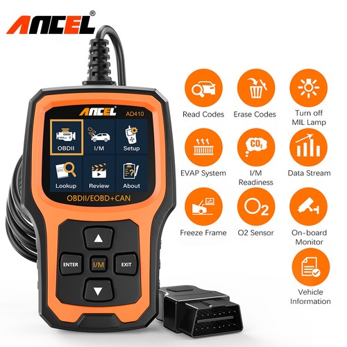 Ancel AD410 Enhanced Code Reader OBD2 Scanner Check Engine Light ...