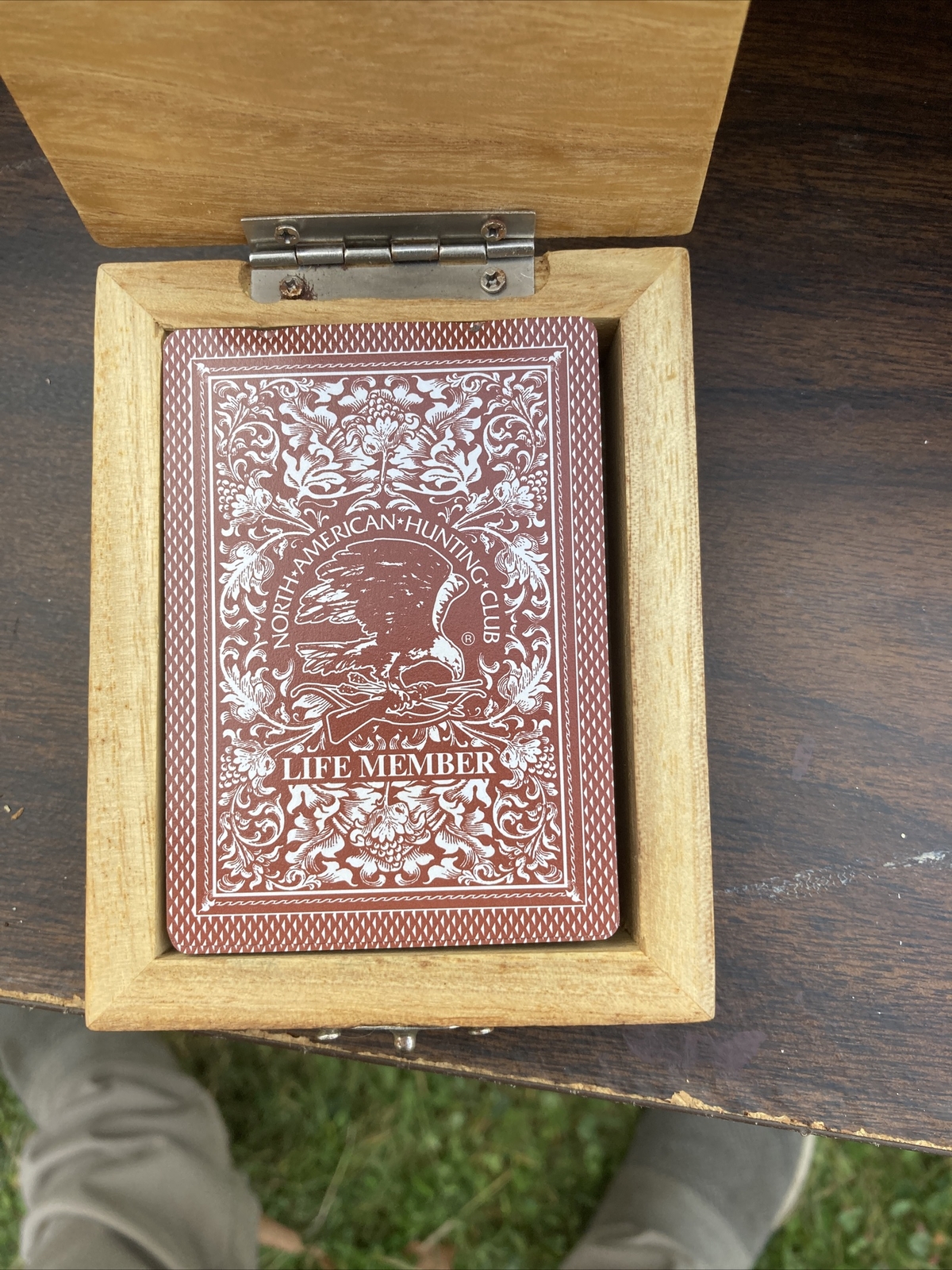 North American Hunting Club Life Member Wooden Box Sealed Deck Playing ...