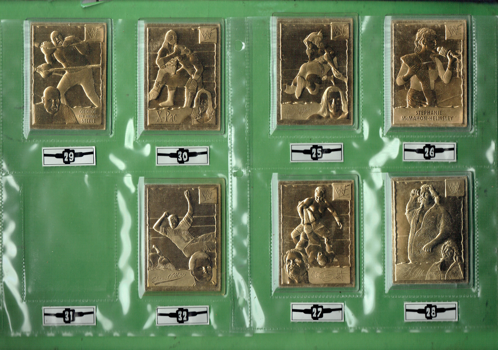 #WW. 2001 DANBURY WWE/WWF WRESTLING 22Kt GOLD FINISH CARDS (48) IN ...