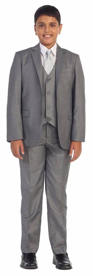 Magen Kids Boys Formal Bridal 7 Pcs Set Suit S1-18 Medium GRA 2 Buttons ...