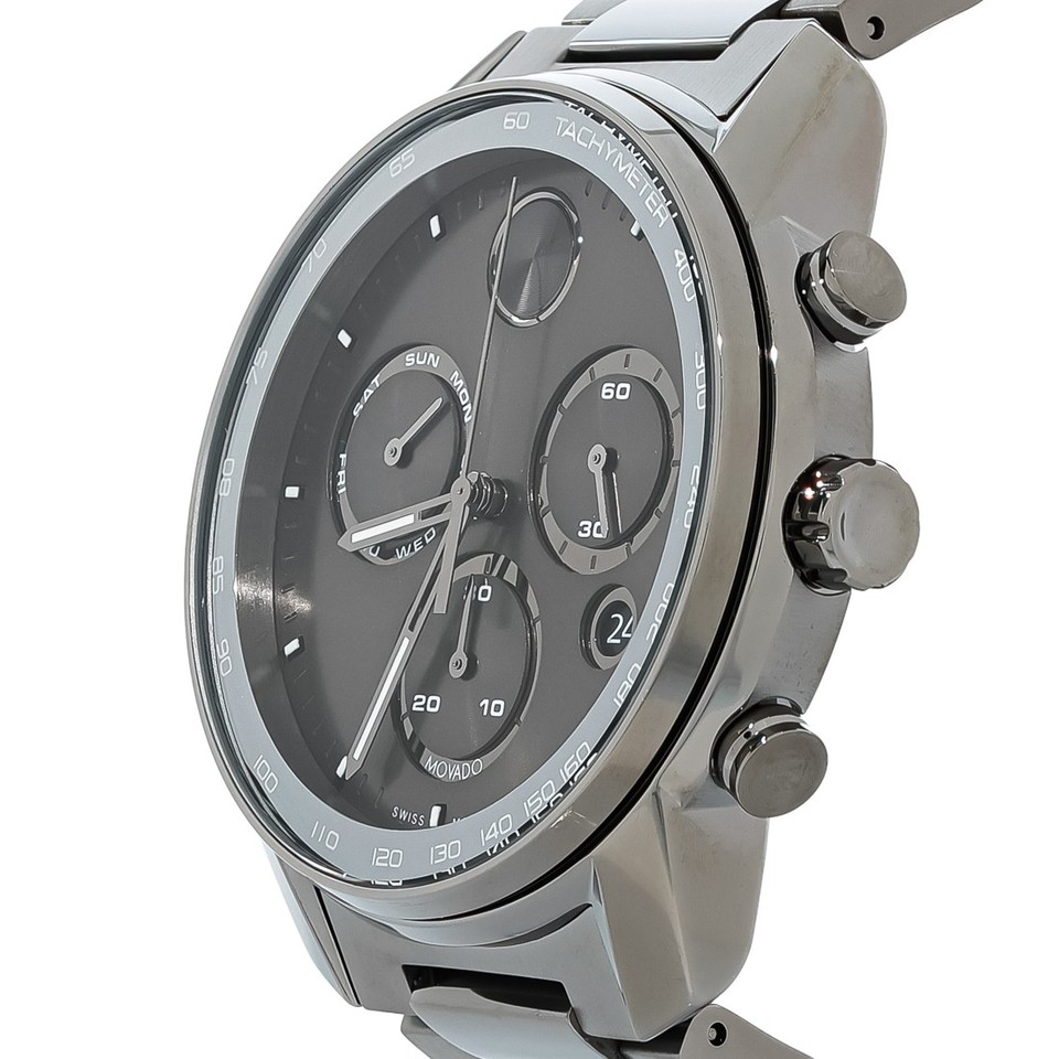 Movado Bold Verso Men's Gunmetal ION Stainless Chronograph Quartz Watch ...