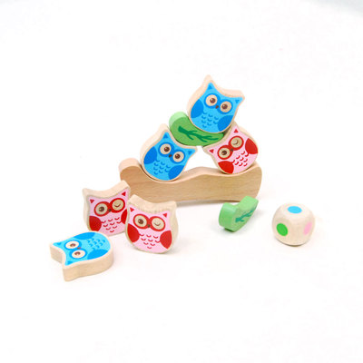 New wooden kids Owl Balance Tower Game | eBay Australia