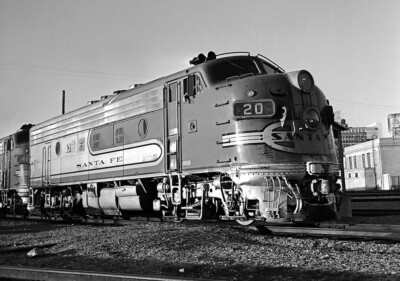 AT&SF EMD F3 Diesel Electric Passenger Locomotive No. 20 ca. 1960 5 x 7 ...
