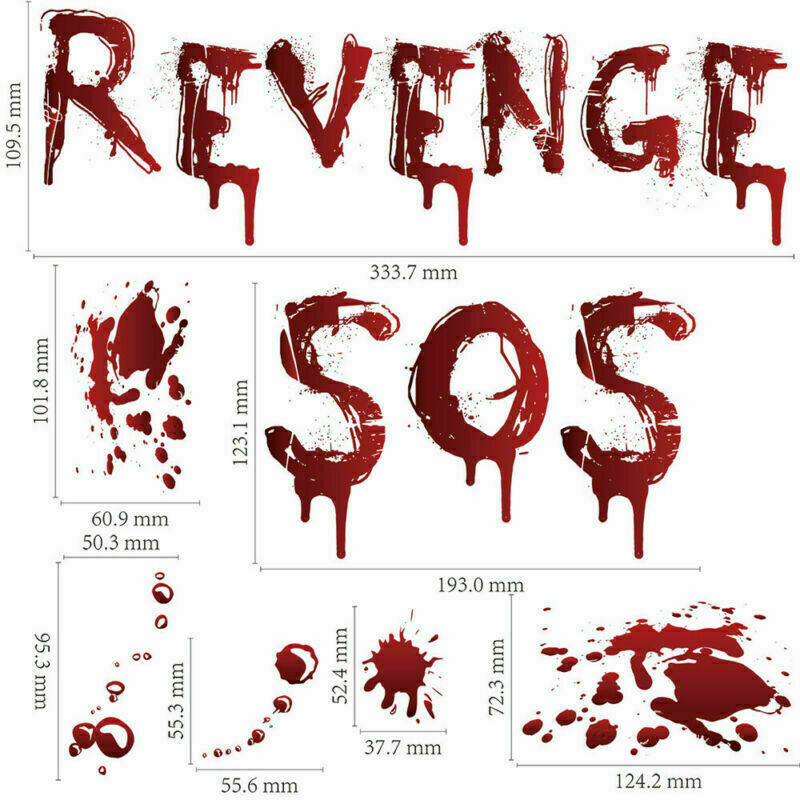 Halloween Stickers Bloody Blood Hand Window Clings Glass Party Prop ...