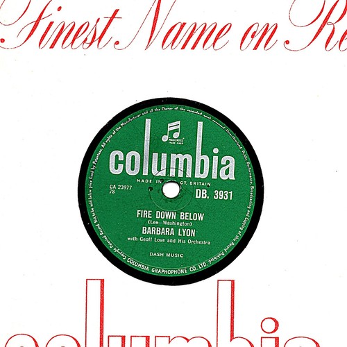 Rare Barbara Lyon 78 Fire Down Below / C'Est la Vie GB Columbia DB3931 ...