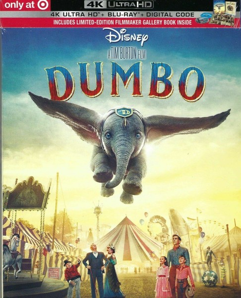 Disney Dumbo 2019 4k Ultra HD BLURAY Digital 2 Disc Target Digipac for ...