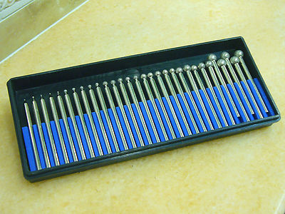 30 pieces THK Diamond coated rotary point burrs burs 1mm - 6mm BALL ...
