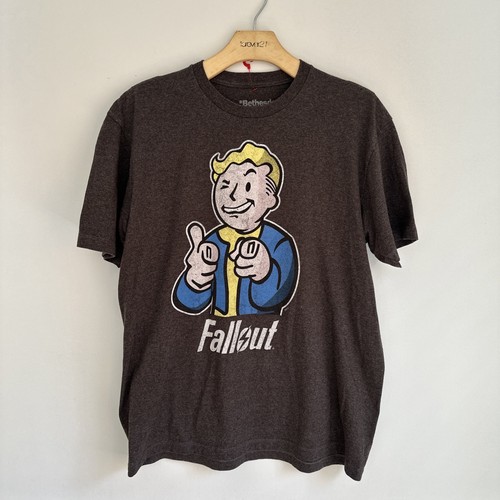 Fallout Bethesda Shirt Mens L Gray Short Sleeve Crew Neck Video Game ...
