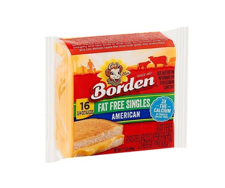 Borden Cheese Slices, American Singles Fat Free, 12 Oz (Pack of 4) | eBay