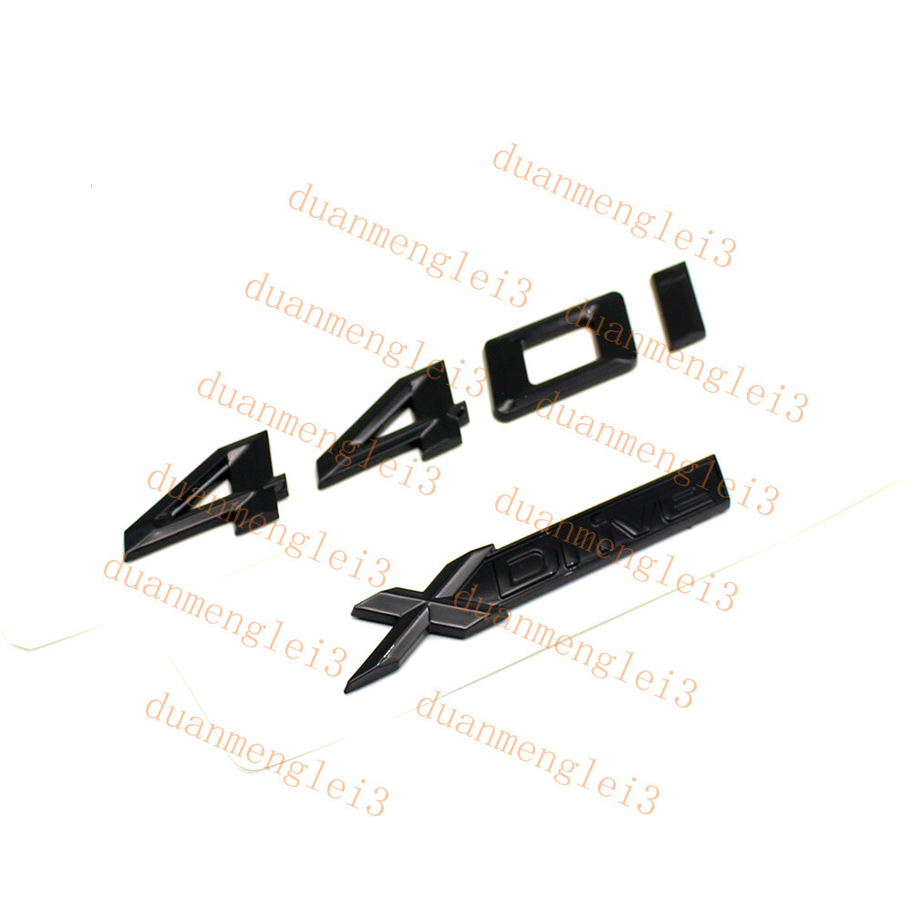 For 4 Series Gloss Black Emblem 440i + XDrive Number Letters Rear Trunk ...