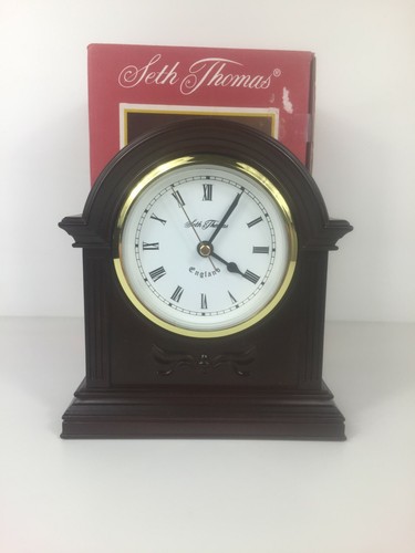 Seth Thomas Brown Mantle Clock Classic Timepiece England #347 Battery Operated | eBay
