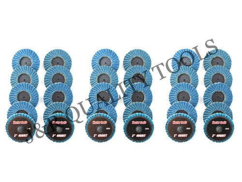 (50pk) 2" Inch Assorted Flap Sanding Disc Wheels Type R Roloc Twist ...