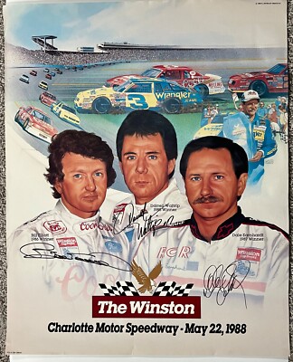 Dale Earnhardt Bill Elliott Darrell Waltrip Beckett Signed Autograph ...
