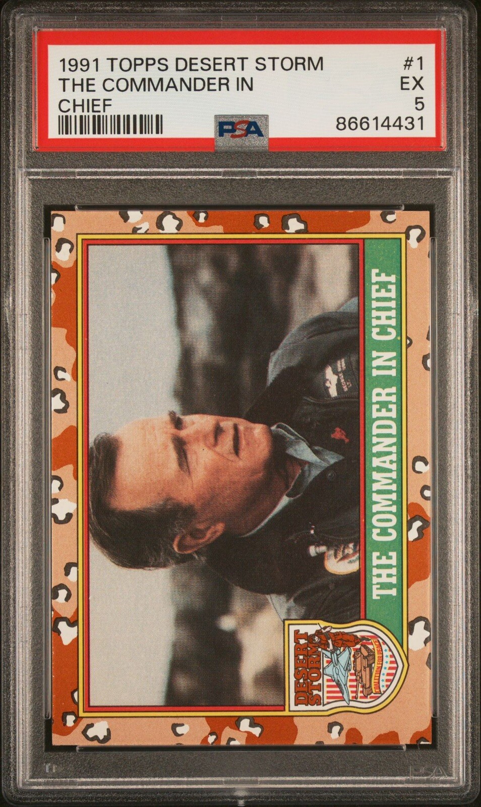 1991 Topps Desert Storm THE COMMANDER IN CHIEF #1 GEORGE BUSH ROOKIE RC ...
