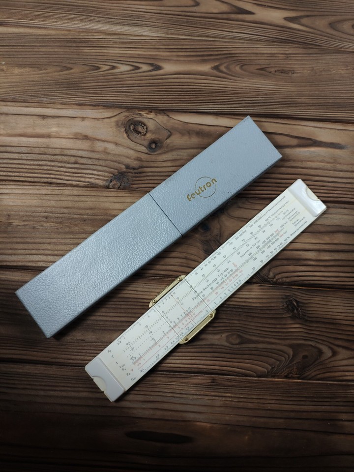 Vintage DDR Germany Slide Rule Logarithmic Ruler Small Analog ...