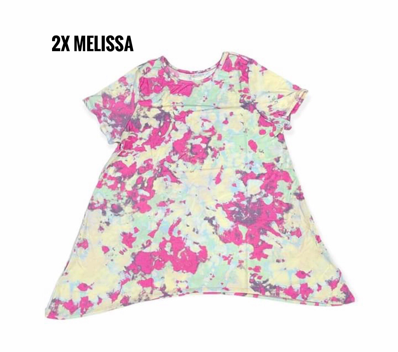2xl Lularoe Melissa Top Shark Bite Hem Multicolor Tie Dye Gorgeous Soft ...