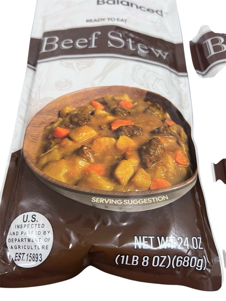 Food Life Balanced Ready To Eat Beef Stew 2 Bags 24oz Camping Hiking ...