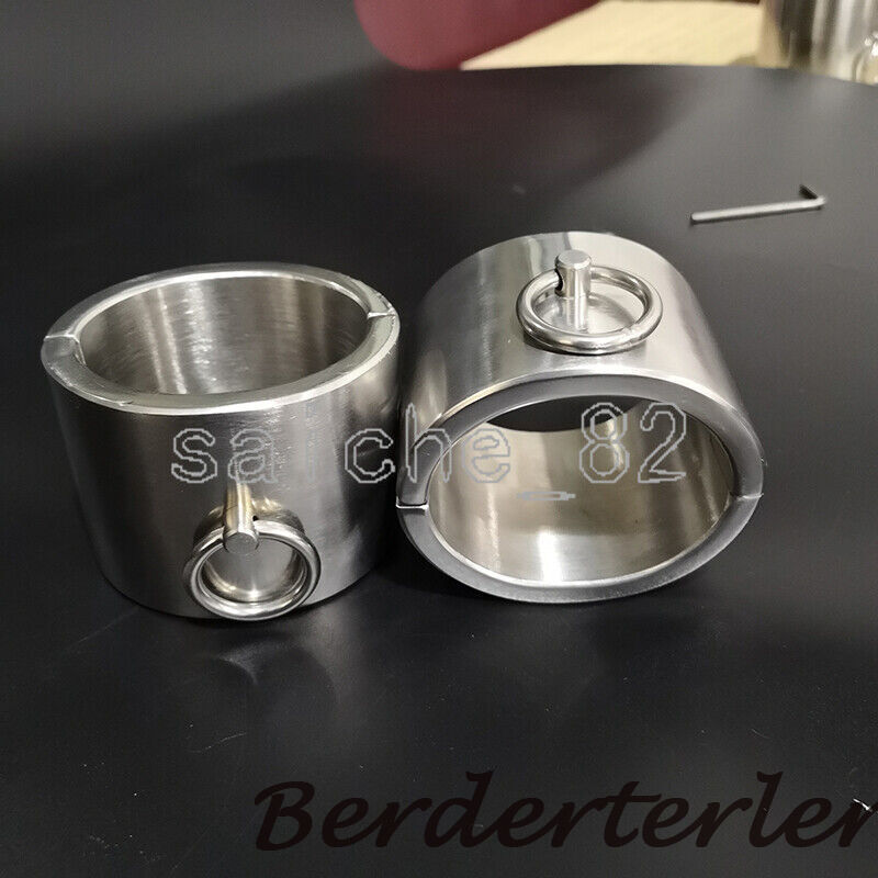 New HI-Q Stainless Steel Handcuffs Collar Ankle Shackles Pillory Screw ...