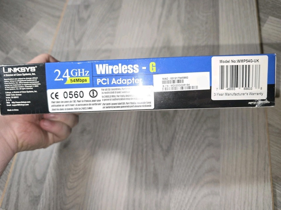 NEW Linksys WMP54G Wireless G PCI 32Bit Wi-Fi Adapter - WMP54G-UK - New ...