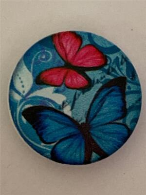 Fit Ginger Snap Butterfly Blue Red Painted Metal Snap 18mm snap P6109 CLEARANCE | eBay