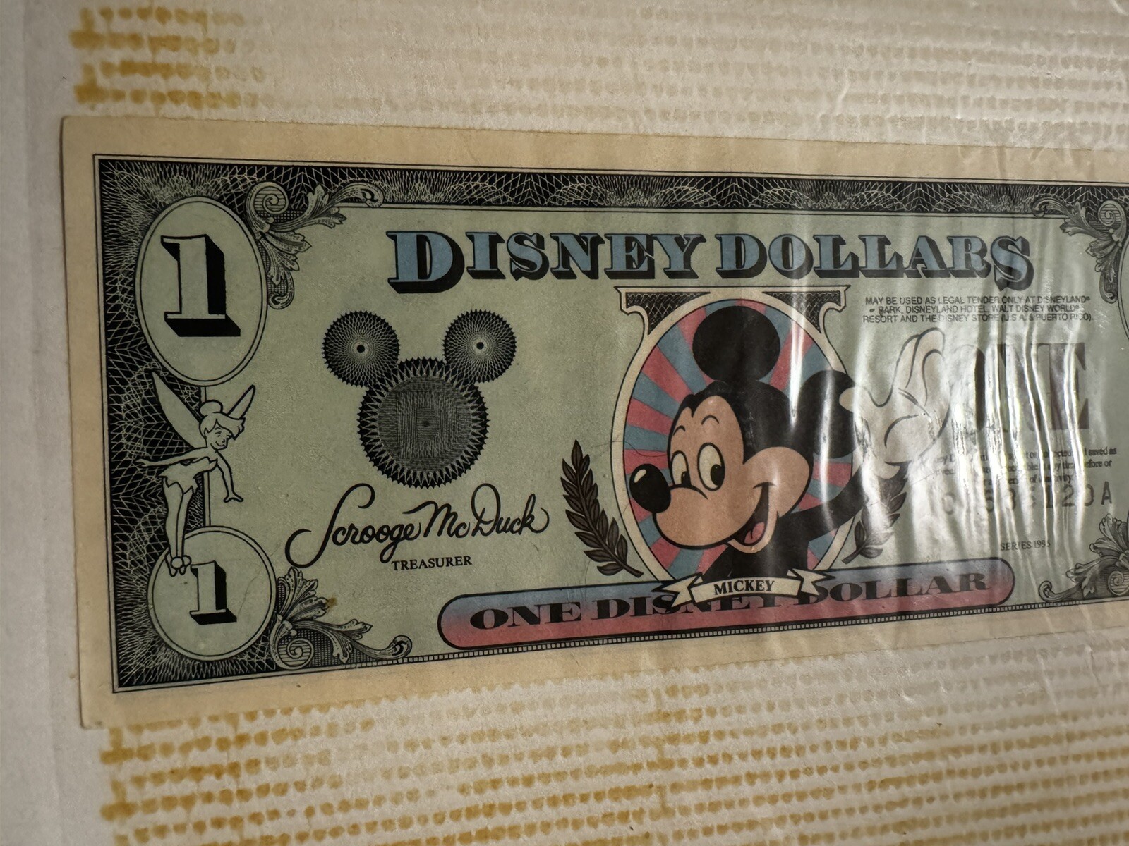 DISNEY DOLLARS 1987, 65th Anniversary, 1995, 1996,1997 & 2003 1$ Lot of ...