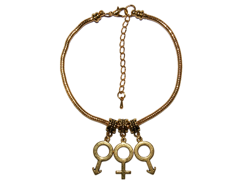 Gold Euro Anklet Ankle Chain 'MFM' Symbols Swinger Threesome Fetish ...