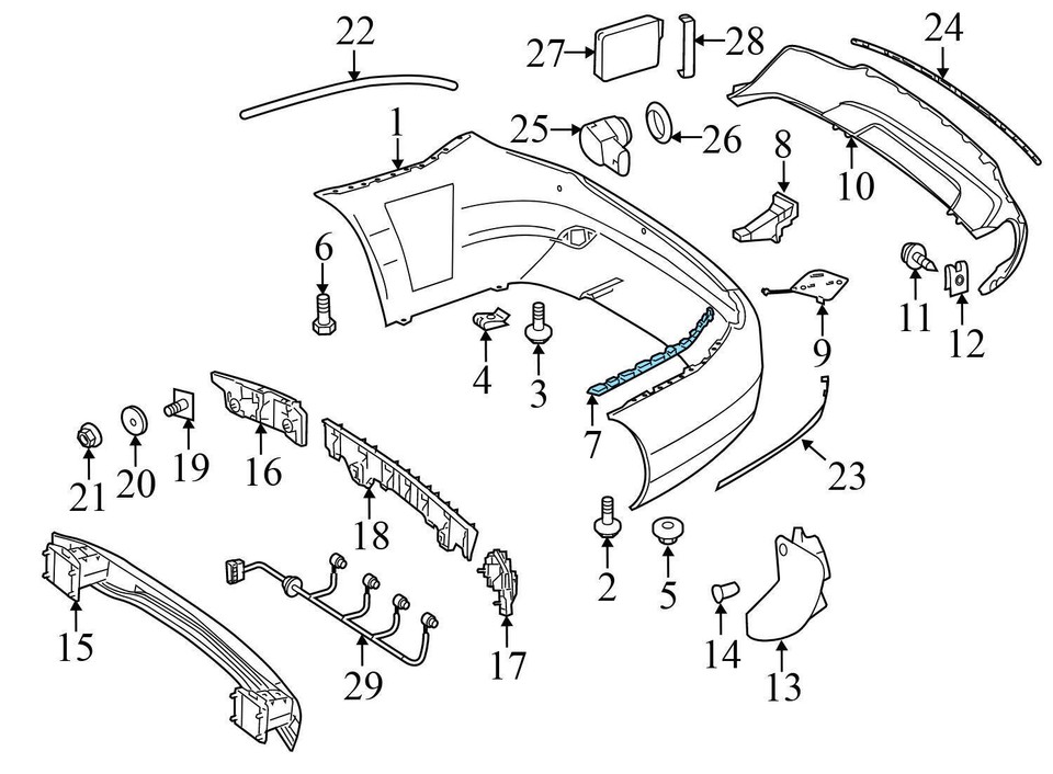 2008-2009 MERCEDES-BENZ C230 - REAR Right Bumper Mount Bracket ...