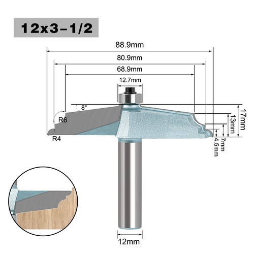 1/2" 12mm Shank Raised Panel Door Window Cabinet Router Bit Ogee ...
