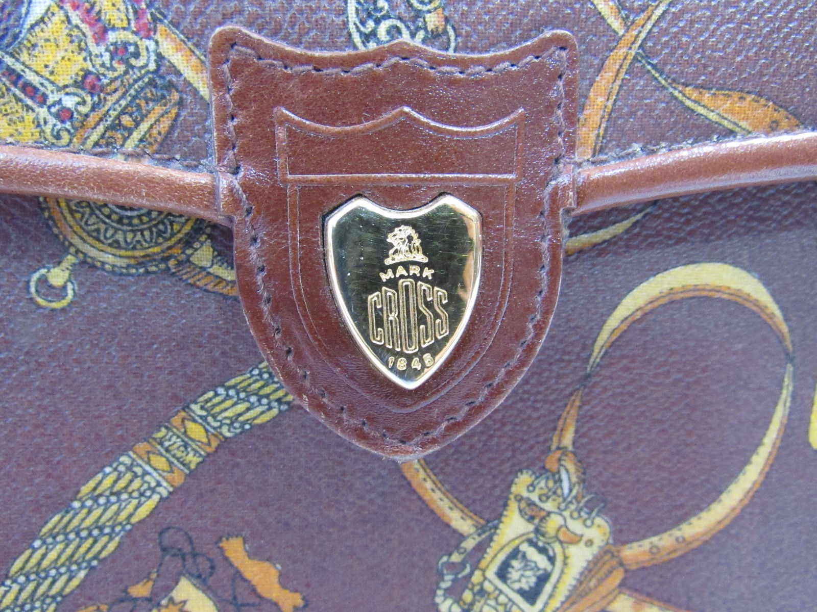 Mark Cross Italy Brown Equestrian Crest Crossbody Handbag | eBay