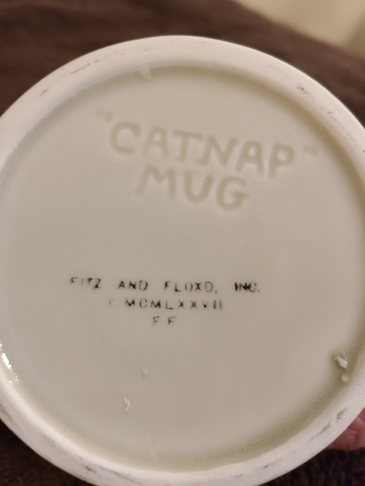 Vintage Fitz & Floyd Catnap Coffee Mug 3D Cat Handle & Fish In Bottom ...