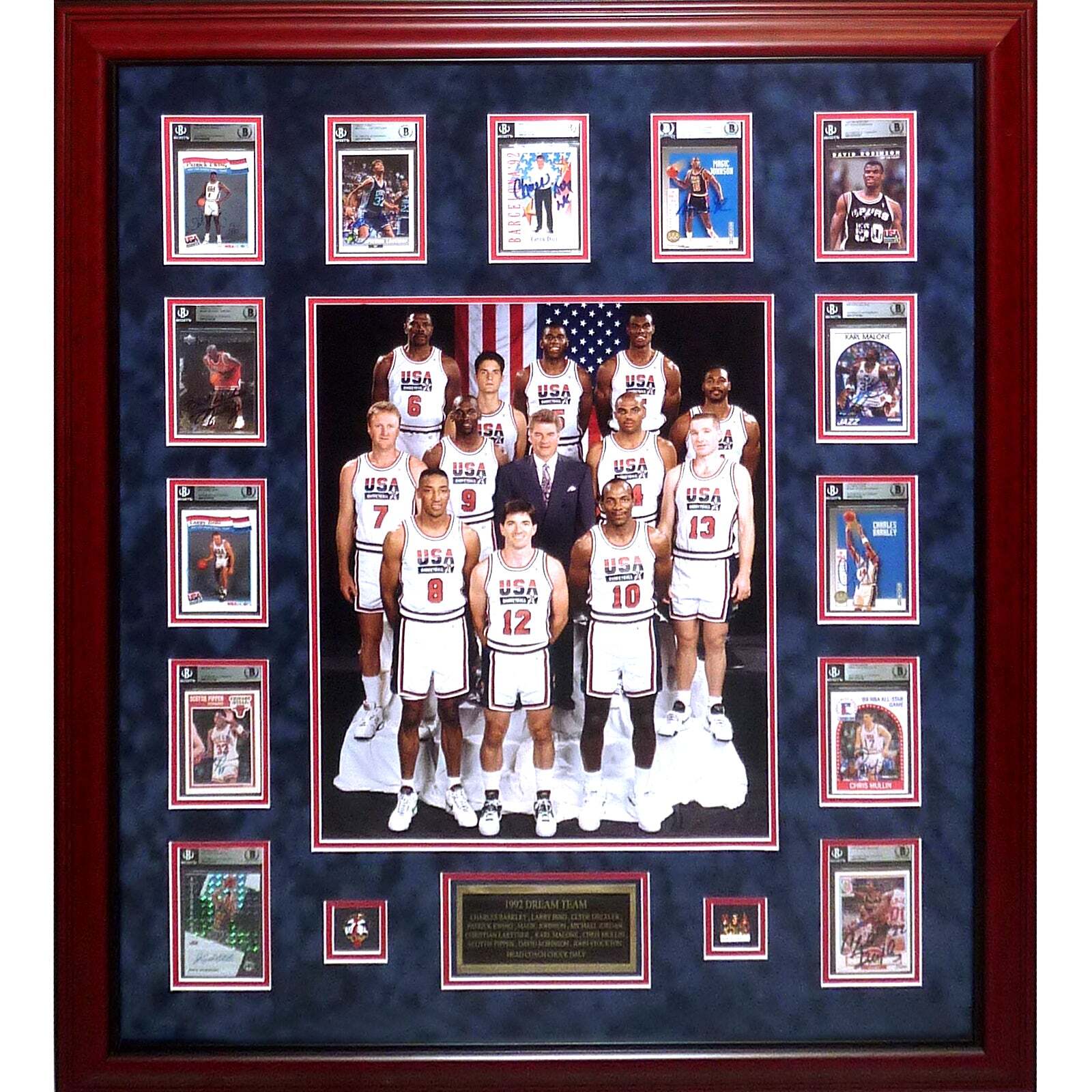 Dream Team Autographed 1992 Barcelona Olympics USA Basketball Deluxe ...