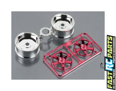 Tamiya TAM54552 Tamiya TA05 Red-Plated 2-Piece 6-Spoke Wheels 26mm ...